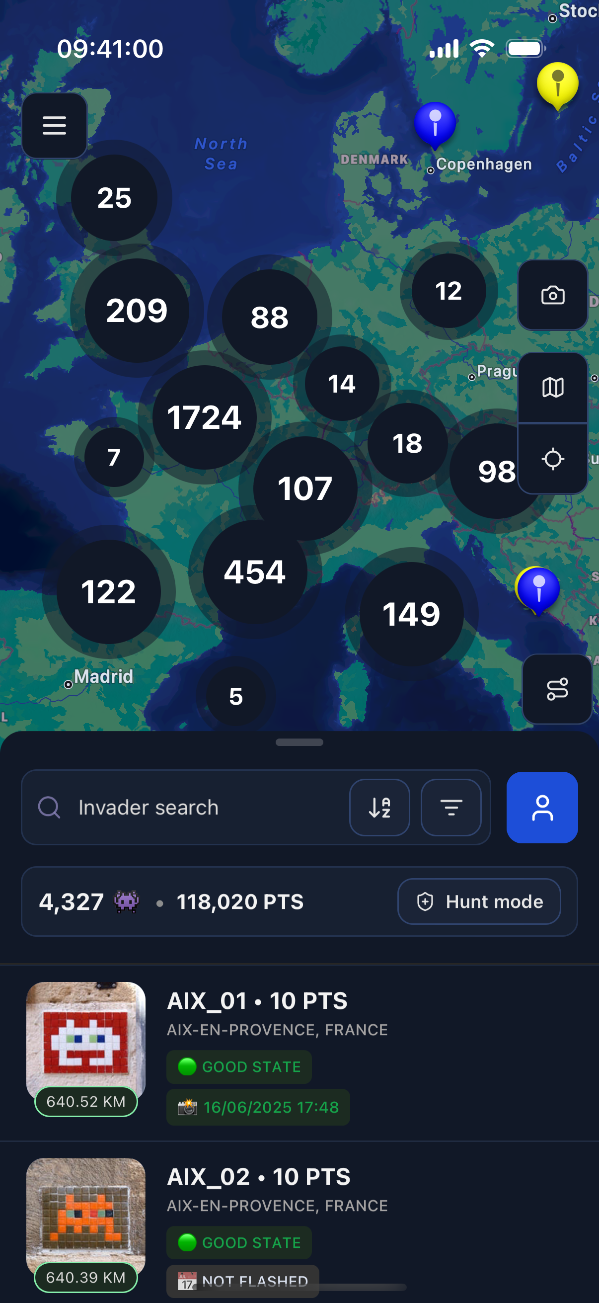 Mapvaders - Interactive Space Invaders Map & Collection App